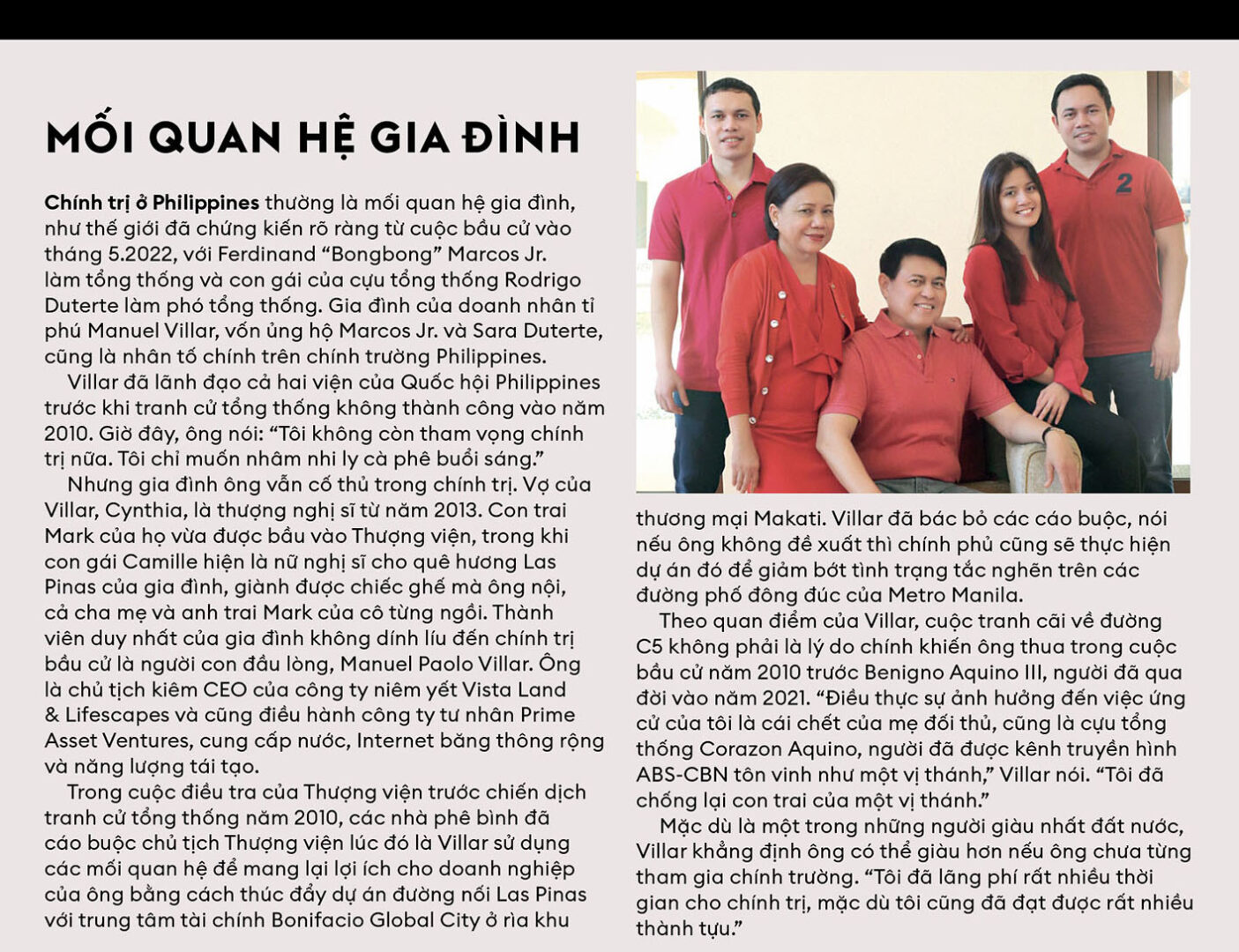 Người giàu Philippines: Tỉ phú Manuel Villar giữa thời may mắn